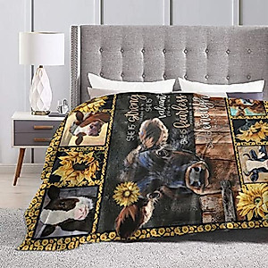 Sunflower Cow Print Blanket Super Soft Plush Throw Blanket Warm Sofa Couch Travel Bedding Blankets Comfy Bedspread Home Decor Blanket 60"X50"