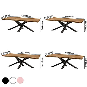 SUSUO Farmhouse Style Wood Trestle 6ft Dining Table in Rustic Brown, Industrial Living Room Dining Room Kitchen Table