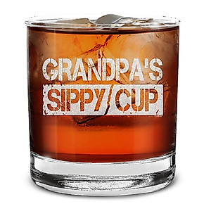shop4ever Grandpa's Sippy Cup Engraved Whiskey Glass Promoted To Grandpa New Grandpa