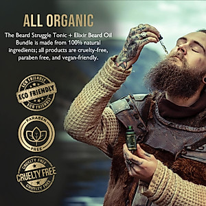 The Beard Struggle - Day Liquid Tonic Beard Oil - Silver Collection (Viking Storm) - Beard Oil for Men - Moisturize, Softens Hair, Reduces Itch - Day Time Beard Growth Oil (1 Fl oz)