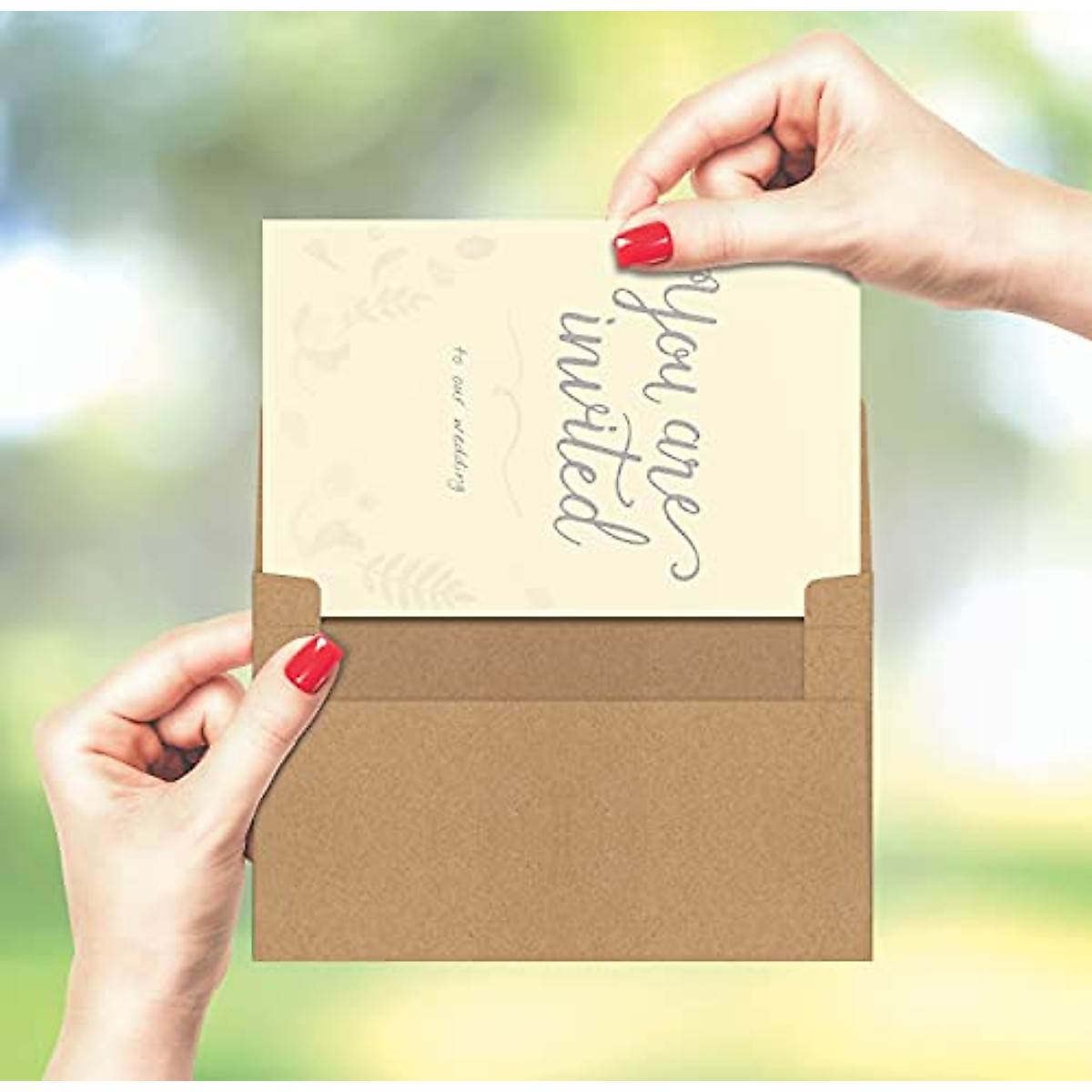 A7 Kraft Invitation Envelopes, 100-Pack, Use with 5 x 7 inch Cards, Strong Bond Paper, by Better Office Products, Straight Flap with Peel and Stick Closure, 100 Pack (5.25 x 7.25 inch)