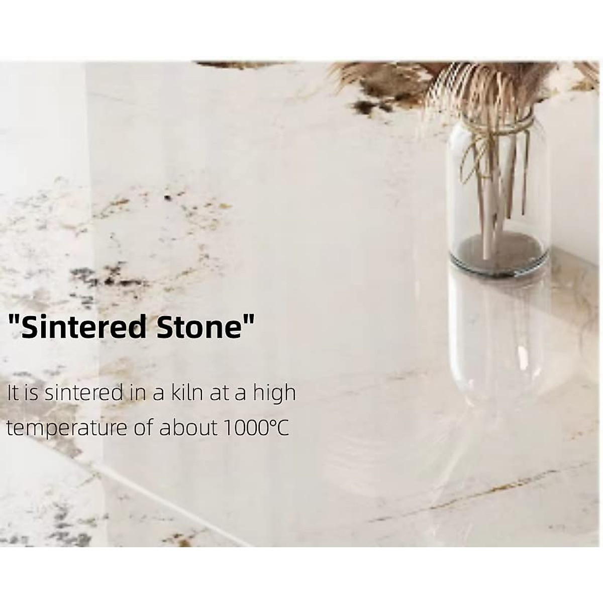 Marble Dining Table Set for 6-8 with 6 Chairs Gold U-Shaped Base, Stone Top Dining Table 71" L X35.5 WX 29.5" H, Marble Top Dining Table Gold Metal with White Chairs