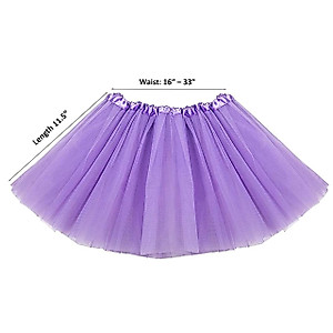Kids Tutu Skirts 3 Layered Tulle, Fit Most 4-11 yrs Little & Big Girls for Dance Party Costume (#01 Black, 2)