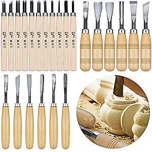 WAYCOM 24PCS Wood Knife Kit Set Wood Carving Kit,Professional Chisel Set, including Small, Middle, Large size (24PCS)