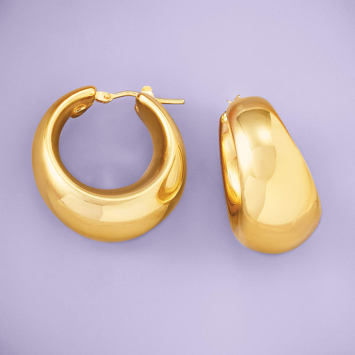 Ross-Simons Italian 18kt Gold Over Sterling Hoop Earrings