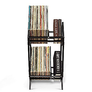 MODERN VINYL Record Holder - Matte Black Metal - 160-200 LP Storage - Simple, Quick Assembly - Vinyl Display, Storage - High-End Design - Protects Vinyl - Organize Albums - Book, Magazine, Files