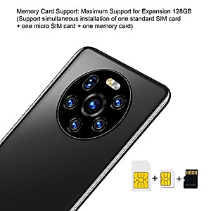 Dilwe LANDVO Mate40 pro 5.45in HD Smartphone Unlocked, Full Waterdrop Screen Phone, Unlocked Android Cell Phone, Dual Camera 2MP+5MP, 1GB+8GB, 2200mAh Battery(Black)