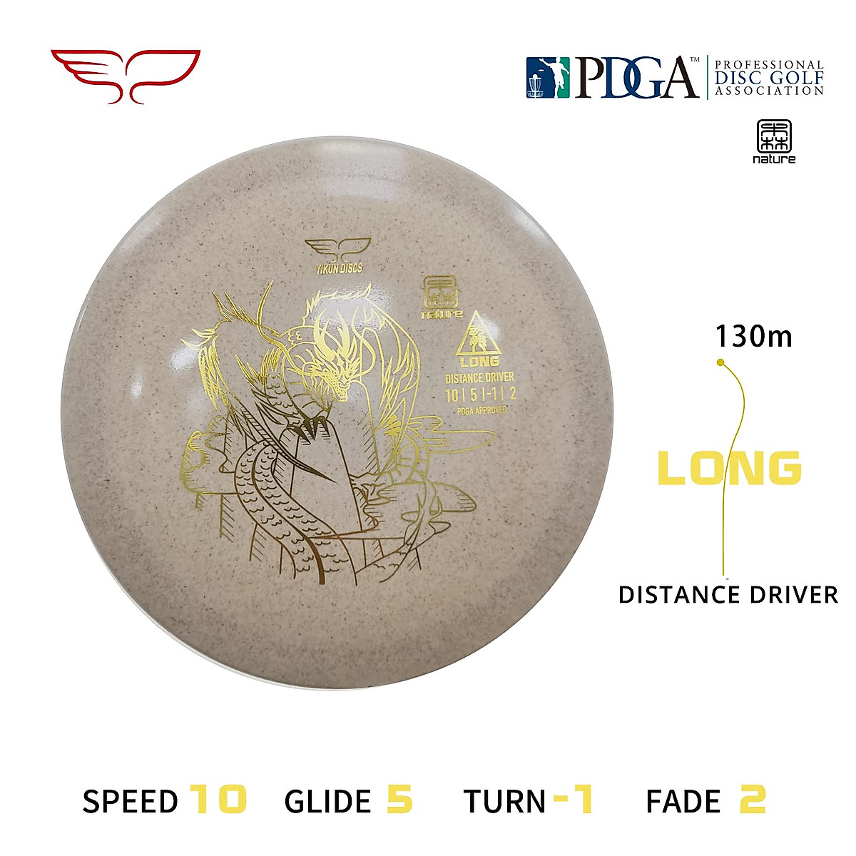 Yikun Professional Disc Golf Fairway Driver|Distance Driver|165-175g| Perfect for Outdoor Games and Competition[Dics Shade Color May Vary]