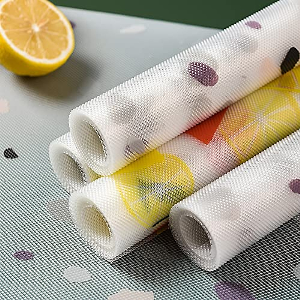 YYDSBBA Refrigerator Mats Washable Refrigerator Liners Fridge Pad Easy to Clean Shelf Liner Cuttable Kitchen Cabinet Shelves Mat, One Size