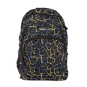 Parquet Travel Backpack For Outdoors,Luggage,Laptops - Adults Sports Bookbag, Abstract, (Black)