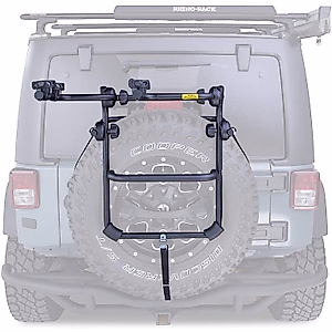 Rhino-Rack Spare Tire Bike Rack, 2 Bike Carrier, Holds Many Types of Bikes, Black (RBC025)