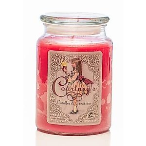 Courtney's Candles Strawberry Vanilla Maximum Scented 26oz Large Jar Candle