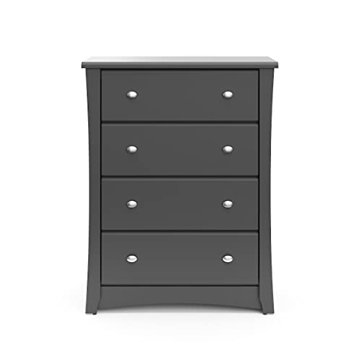 Storkcraft Crescent 4 Drawer Chest (Gray) – GREENGUARD Gold Certified, Easy-to-Match Chest of Drawers for Nursery and Kids Bedroom, Dresser Organizer for Children’s Bedroom