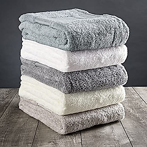 Delilah Home - 100% Organic Bath Towel Set, Ultra-Soft, & Absorbent Turkish Organic Cotton Spa Towels - Eco-Friendly & Vegan (Two Pieces Each 13x13, 16x30, 30x54) Pack of 6, White