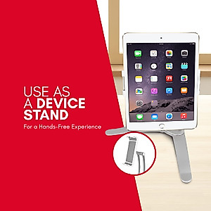 Macally 2-in-1 Kitchen Tablet Holder & Wall Mount iPad Stand / Under Cabinet Holder- Perfect for Recipe Reading on Countertop or Using on Office Desktop- Fits iPad Pro/Air Samsung Tab up to 7.5" Wide