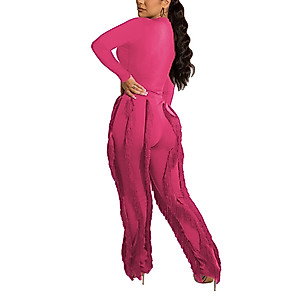 Vakkest Tassel Bodycon Long Pants Tracksuit Sets for Women Ladies Girls Females Two Piece Outfits Activewear Sweatpants