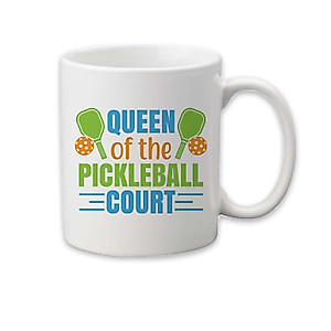 CANARY ROAD Queen of the Pickleball Court Mug | Pickleball Accessories | Gift For Grandma | Gifts For Her | Mothers Day Gift | Unique Mom Gift | Gift for Pickleball Player | Pickleball Player Mug