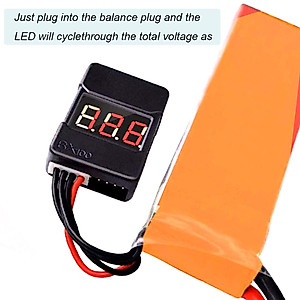 5Packs 2in1 1-8s Lipo Li-ion Battery Voltage Tester Check, Monitor RC Low-Voltage Buzzer Alarm for 1-8s Lipo/Li-ion/LiMn/Li-Fe