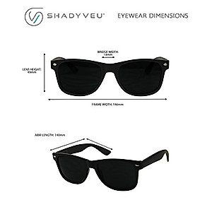 ShadyVEU Super Dark Round Sunglasses UV400 Casual Blacked Out 80's Retro Shades (Soft 2-Pack Deal, Dark Black)