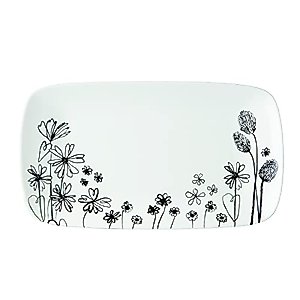 Kate Spade New York Garden Doodle Tray, 1.70 LB, White