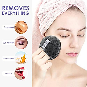 SUNLAND Reusable Makeup Remover Pads for Face,Eyes,Lips Microfiber Face Cleansing Gloves Washable Makeup Remover Cloth with Laundry Bag Rounds Pads