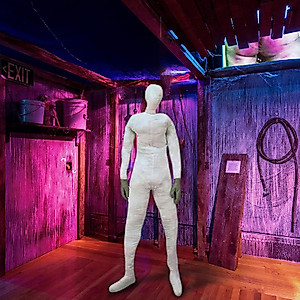 Life Size Dummy Posable Haunted House Props Dummy 6 Ft Full Size with Hands Halloween Dummy Decor Stuffed Bendable Mannequin DIY Haunted House Halloween Prop
