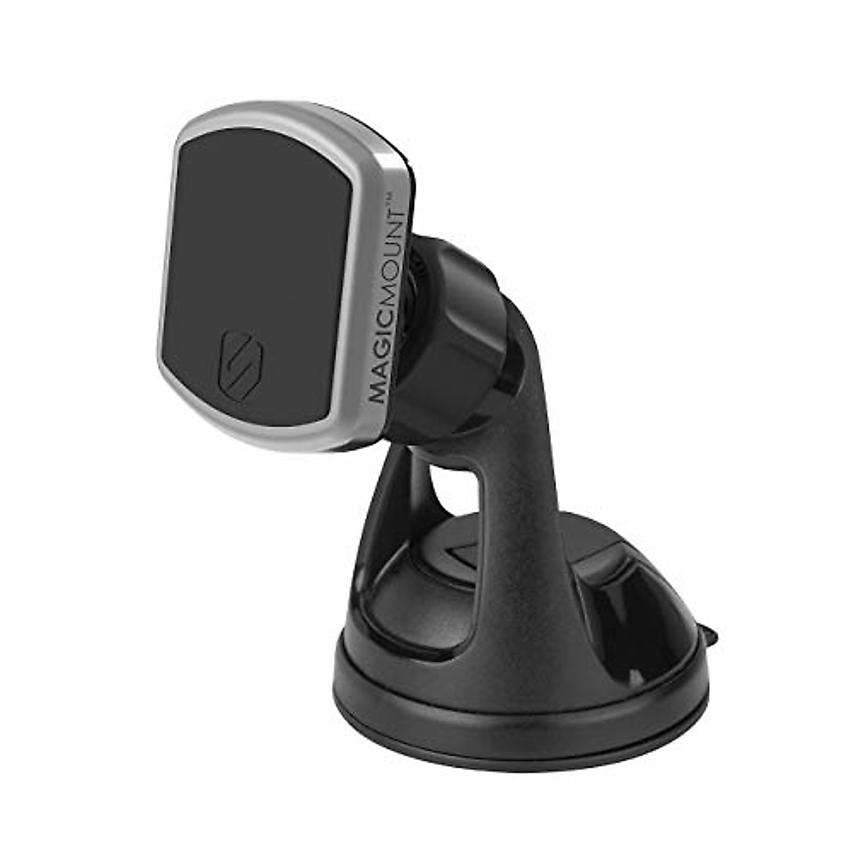 Scosche MPWD2-XTPR MagicMount™ Pro Universal Magnetic Car Phone Holder Windshield or Dashboard Mount with Suction Cup, Home, Office, Black, Silver