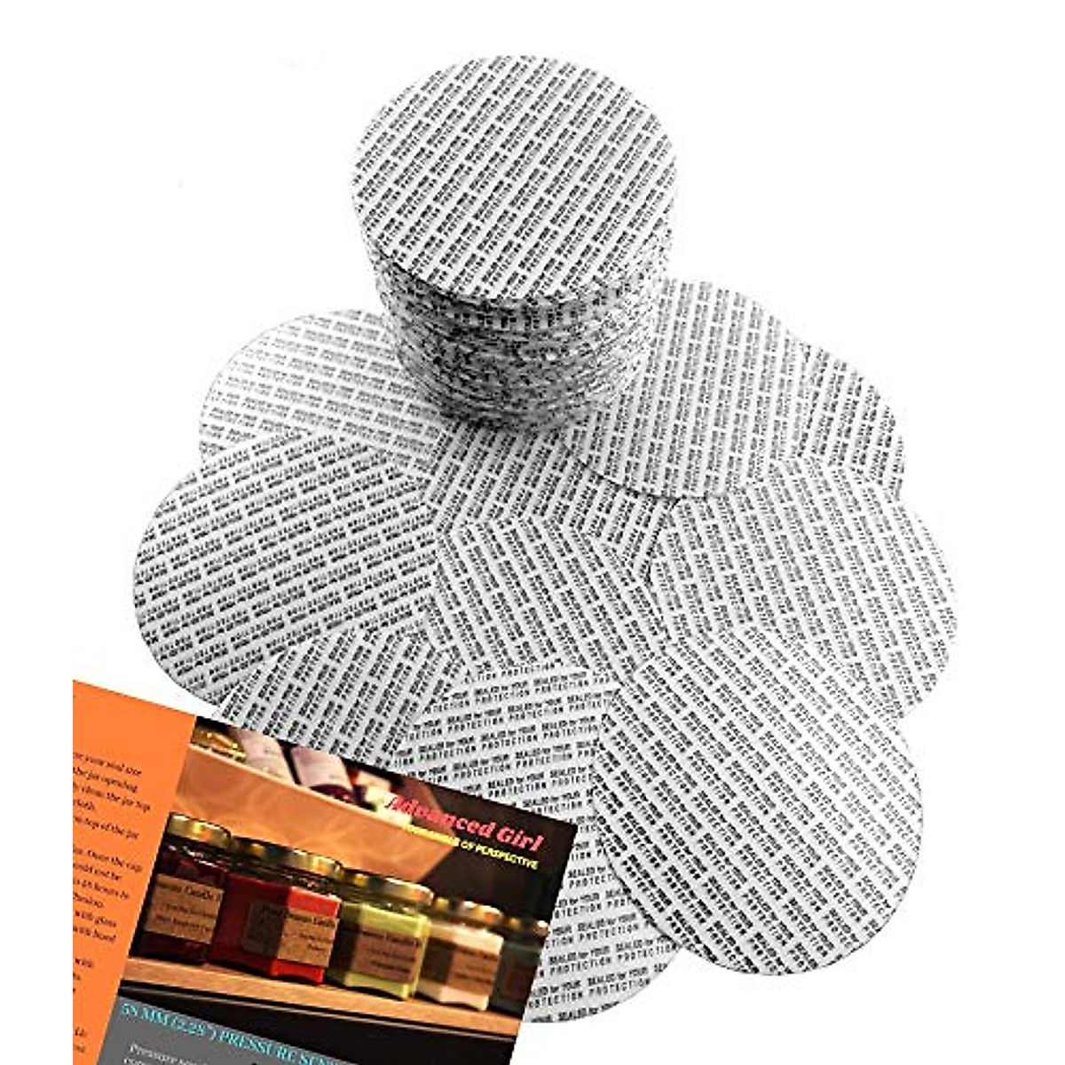 58mm (2.28") Torque Activated Pressure Sensitive Seals Cap Liners -Made in USA- 30 PCS - for Glass & Plastic Jars - No Induction Sealer Needed - Black (30)