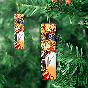 Bookmarks Ruler Metal Rengoku Measure Slayers Bookworm Animes Reading Bookography Tassels for Book Bibliophile Gift Reading Christmas Ornament Markers