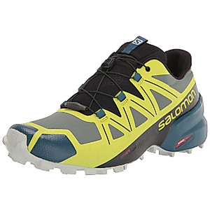 Salomon Men's Speedcross 5 Trail Running Shoes for Men, Duck Green/Black/Evening Primrose, 10.5