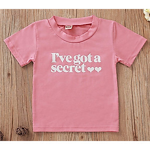 JEALLY Toddler Little Girls Going to be Big Sister Cotton T-Shirt Clothes Short Sleeve Secret Letter Pink Tops Tee Outfit, 1-2T/Tag90…