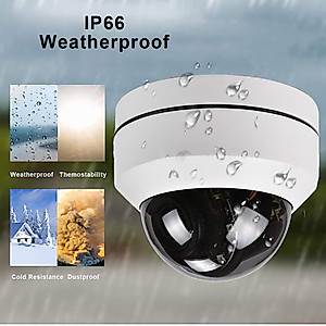 EVERSECU Mini PTZ Camera RS485 HD Analog 1080P 4X Zoom(2.8-12mm) 65ft IR Distance Outdoor High Speed Dome Camera IP66 Weatherproof Full Metal Vandalproof PTZ Camera