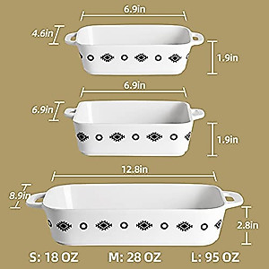Sweejar Ceramic Bakeware Set, Rectangular Baking Dish for Cooking, Kitchen, Cake Dinner, Banquet and Daily Use, 12.8 x 8.9 Inches porcelain Baking Pans (Painting)