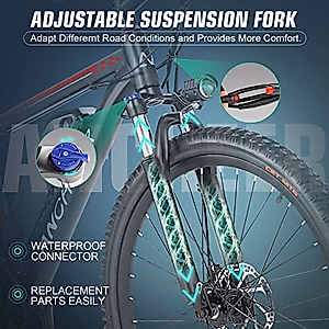 ANCHEER 500W Electric Bike 26'' Gladiator Electric Mountain Bike, 48V 10.4Ah Removable Battery, Up to 50 Miles, 3.5H Fast Charge, Cruise Control, Lockable Suspension Fork, 21Speed Ebike for Adults