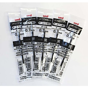 Uni-ball Jetstream Fine Point Roller Ball Pens Refills for Multi Pen Type -0.7mm-black Ink-value Set of 5