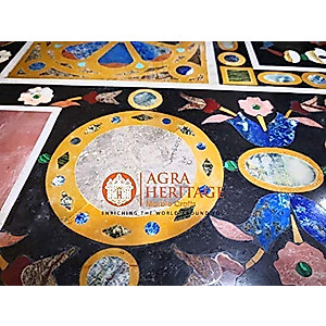 Marble Top Large Conference 95"x48" Dining Table Italian Inlay Pietra Dura Furniture Decor