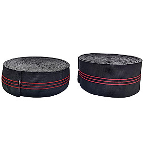 40ft Upholstery Elastic Webbing,Two Inch (2") Wide Stretch Latex Band for Furniture Sofa, Couch, Chair Repair Modification (5cm Black)
