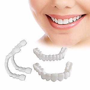 CHNLML,2 PCS Dentures Teeth - Temporary Teeth Perfect Fake Teeth - Veneers Dentures for Men and Women