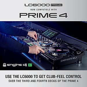 Denon DJ PRIME 4 - 4 Deck Standalone Smart DJ Console / Serato DJ Controller with Built In 4 Channel Digital Mixer and 10-Inch Touchscreen