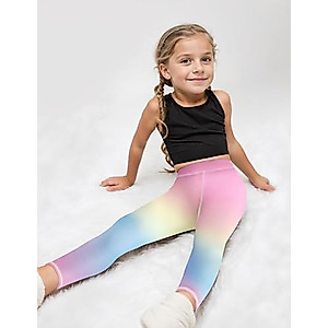 Zaclotre Girls Athletic Leggings Kids High Waist Yoga Pants Tennis Runnig Workout Footless Active Legging Pants