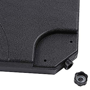 Sunnyglade 4PCS 176LB Square Shaped Water Or Sand Filled Umbrella Base Cantilever Offset Patio Market Umbrella Base Stand with U Locking (Black)