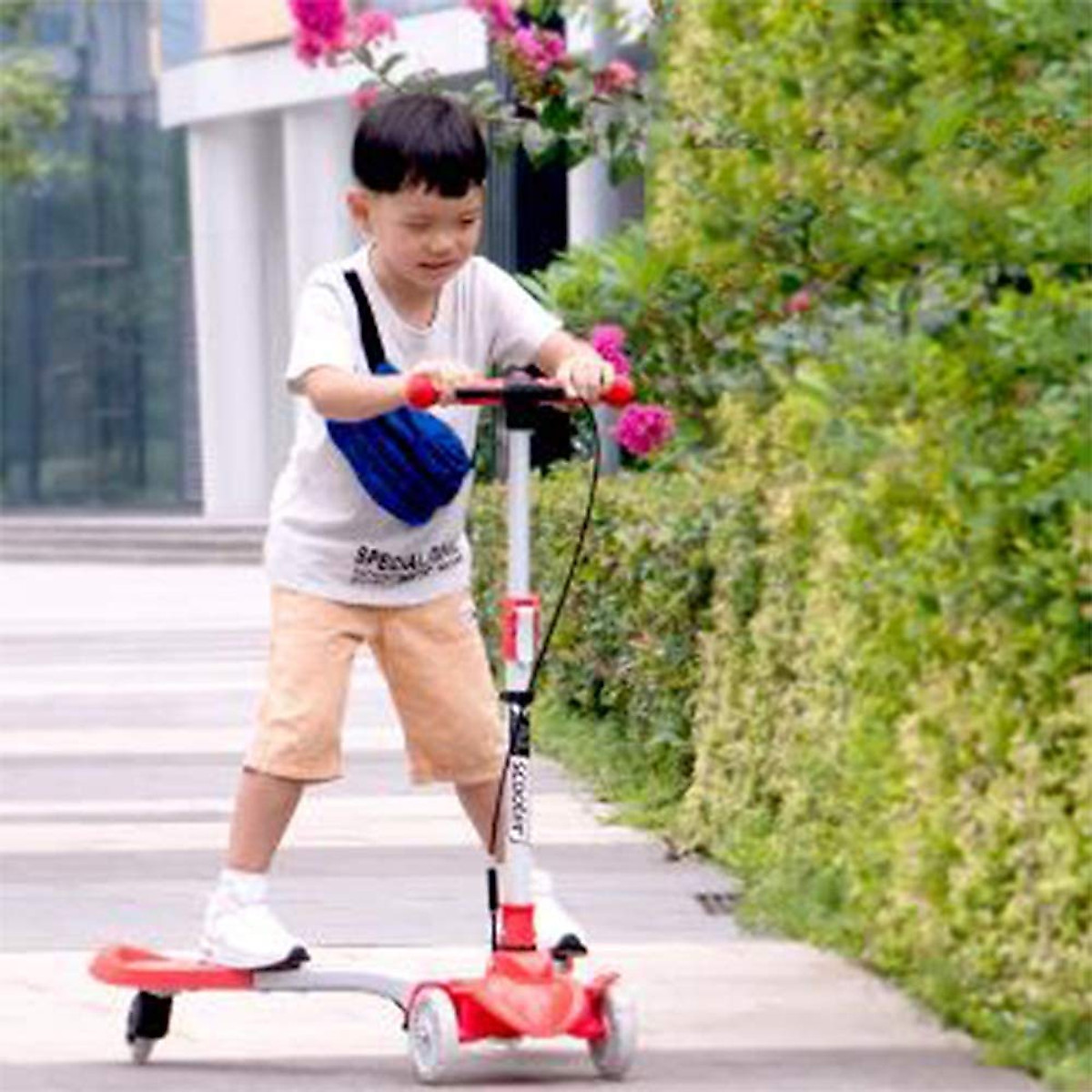 Ygqtbc Folding Kick Scooter for Kids 2 Wheel Scooter for Girls Boys, Safety Certified, 3 Adjustable Height, PU LED Light Up Wheels for Children 4 Years and up (Color : Yellow)