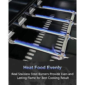 UikJOY Grill Replacement Parts for Charbroil Performance 5 Burner Grill 463347519, 463347518, 463347017, 463673017, 463376018P2, 17.75" Burner, Stainless Steel Heat Shield for Char Broil Parts