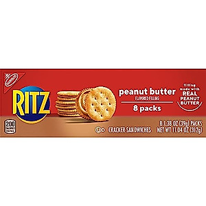 RITZ Peanut Butter Sandwich Crackers, 48 Snack Packs (6 Boxes, 8 Crackers Per Pack)