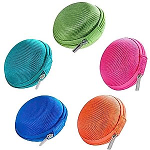 Earbud Case, Tangle Free Earphone Case, Durable EVA Carrying Cases for Small Items (Pack of 5)