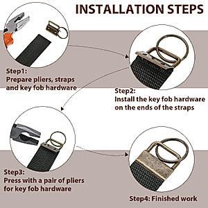 Tenare 180 Pcs Key Fob Hardware 6 Colors Keychain Fob Wristlet Hardware with Key Ring Key Fob Chain Hardware 1 Inch (180 Pcs)