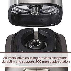 Wolf Gourmet Pro-Performance Blender, 64 oz Jar, 4 program settings, 12.5 AMPS, Blends Food, Shakes and Smoothies, Red Knob, Stainless Steel (WGBL200S)