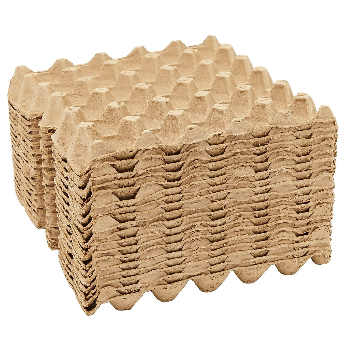 18 Pack Bulk Egg Cartons for 30 Chicken Eggs, Reusable Brown Paper Containers with Labels