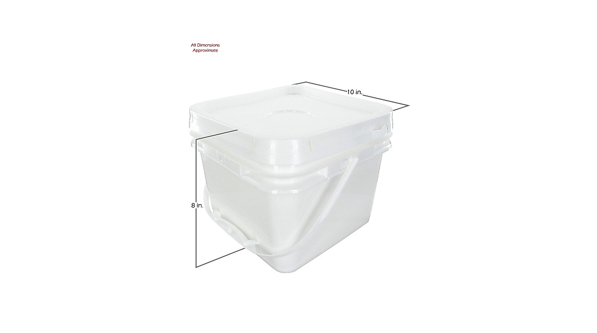 Durable 2-Gallon Square Food Storage Bucket & Lid