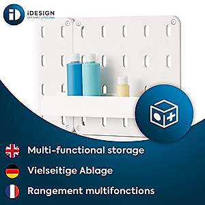 iDesign Cade BPA-Free Plastic Modular Hanging Pegboard Organizer Storage Shelf, 12.71" x 3.7" x 2.25", Matte White